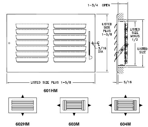 602 Series — Two Way Horizontal with Multi-Shutter Damper | AirMate